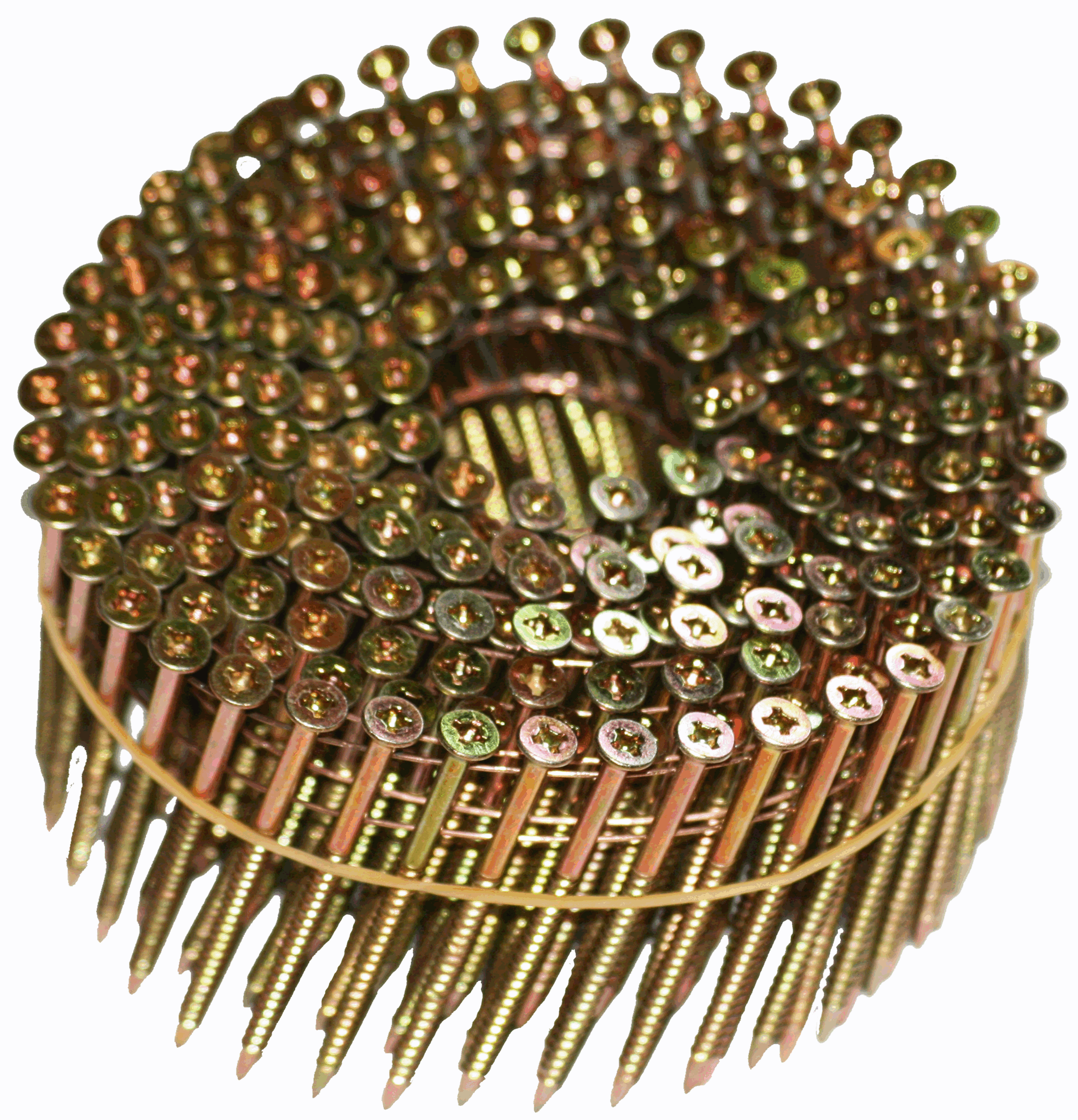 Flat Head Yellow Zinc 15° Wire Coil Ballistic NailScrews® – UFO ...